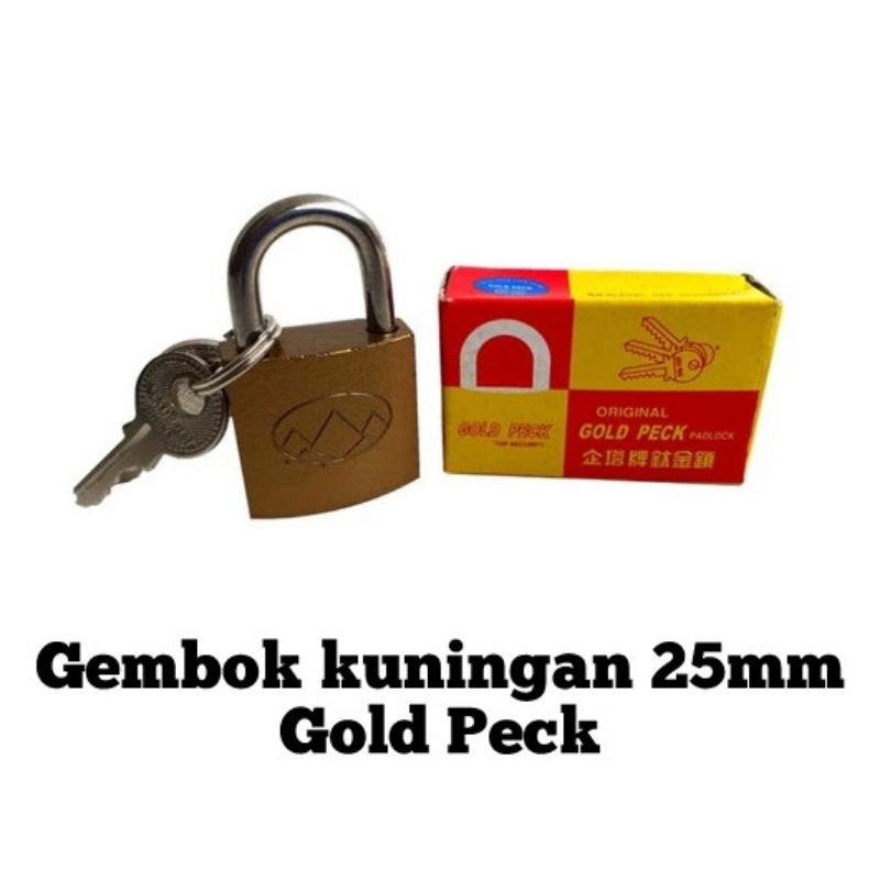 Jual Gembok Kuningan 25MM Gold Peck | Shopee Indonesia