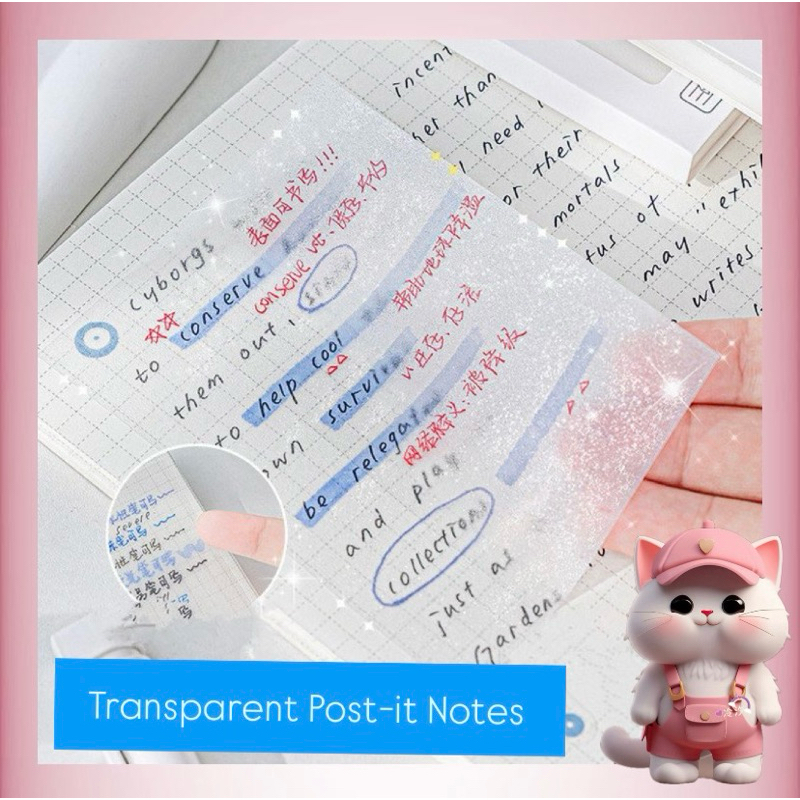 Jual N156 Sticky Notes Transparant Tahan Air 50 Lembar untuk Kantor ...