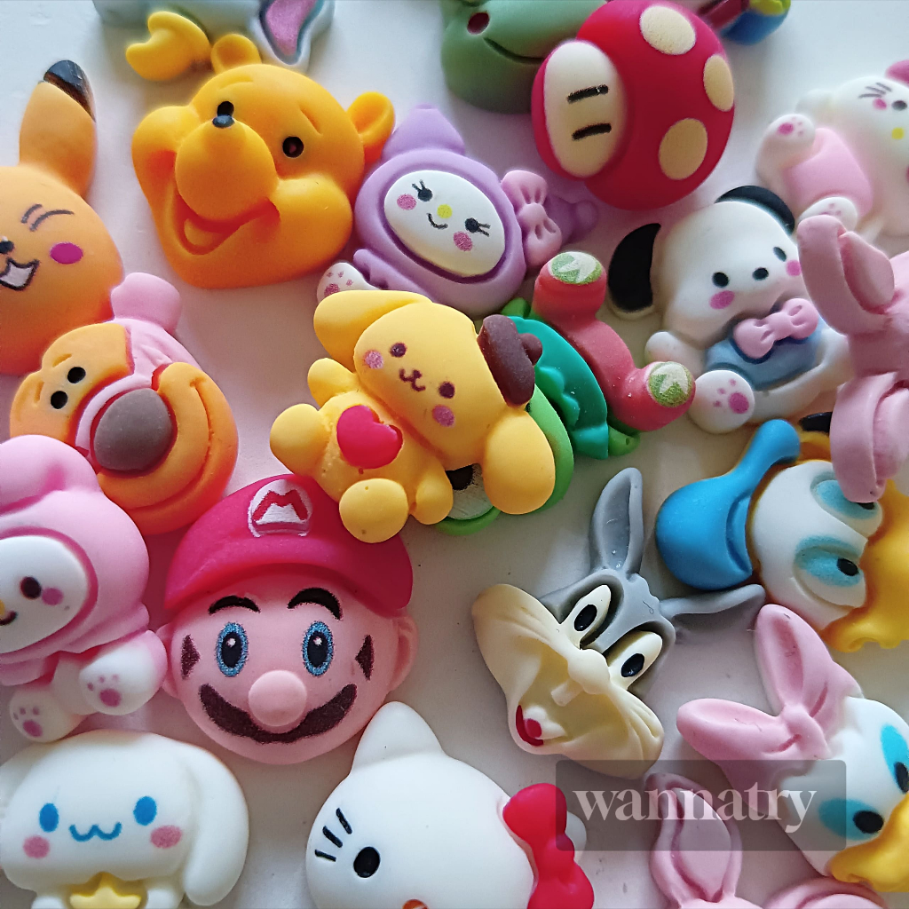 Jual 10pcs Clay Mario Sanrio Kelinci Mickey Mouse Pikaccu Winnie The ...