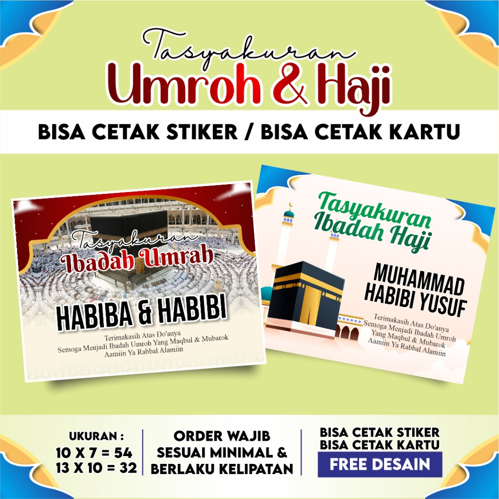 Jual STIKER TASYAKURAN UMROH/HAJI I KARTU TASYAKURAN UMROH/HAJI ...