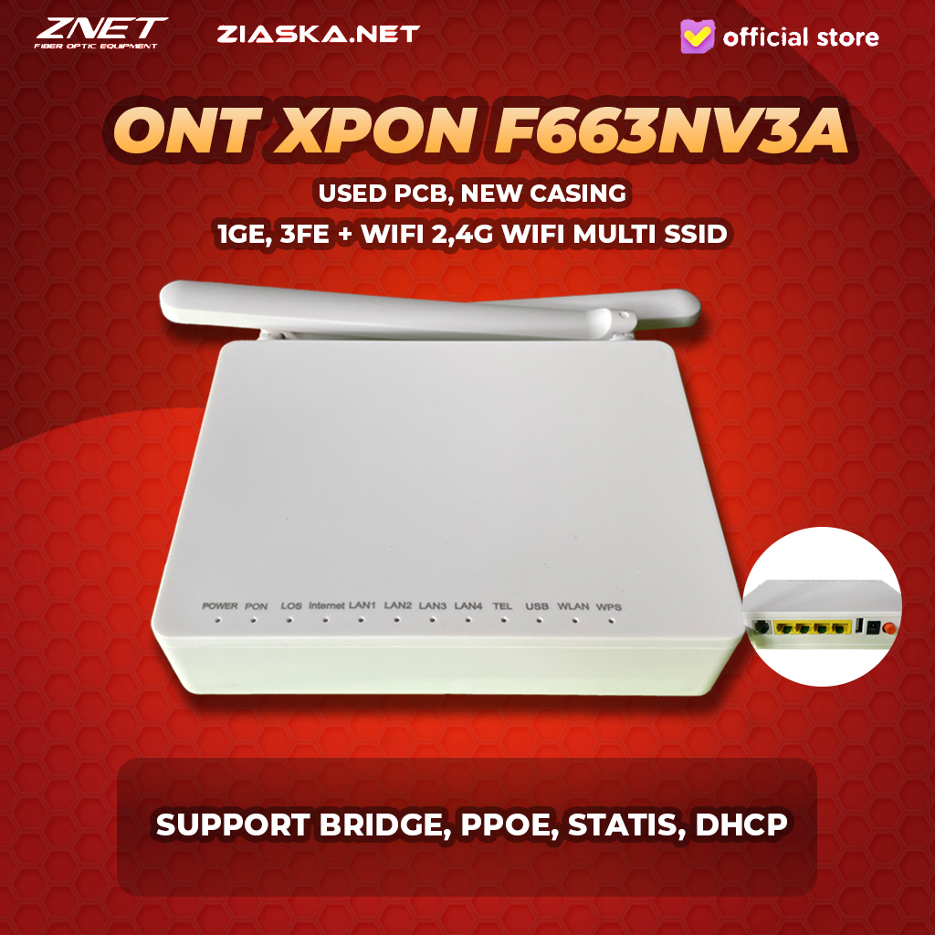 Jual MODEM XPON ONT ONU ZTE F663NV3A SECOND BEKAS DENGAN CASING BARU ...