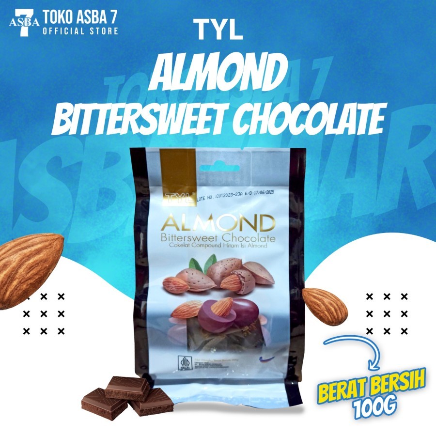 Jual TYL ALMOND BITTERSWEET CHOCOLATE 100G | Shopee Indonesia