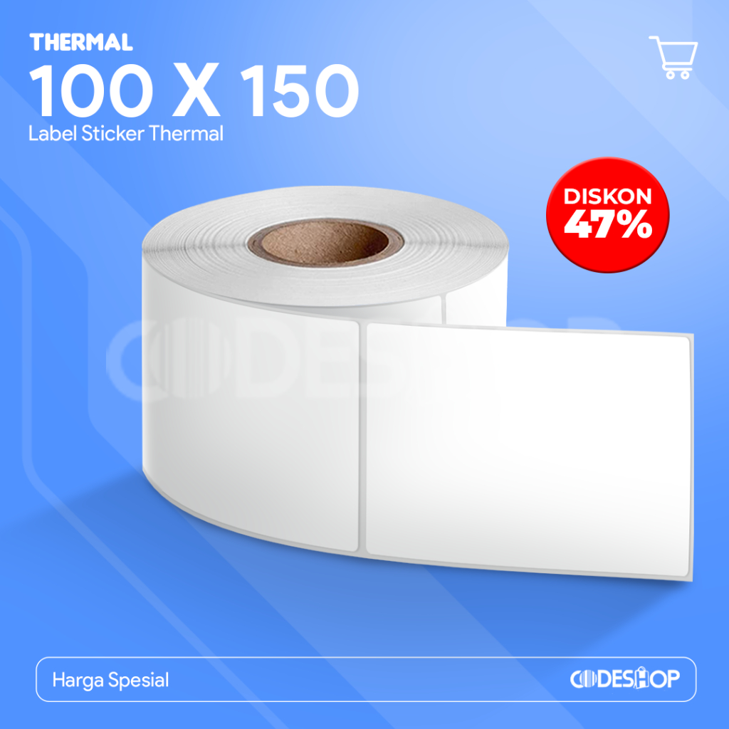 Jual ECO Label Thermal 100x150 mm A6 Resi 1 Line Stiker Printer Barcode Isi 500 Pcs | Shopee ...