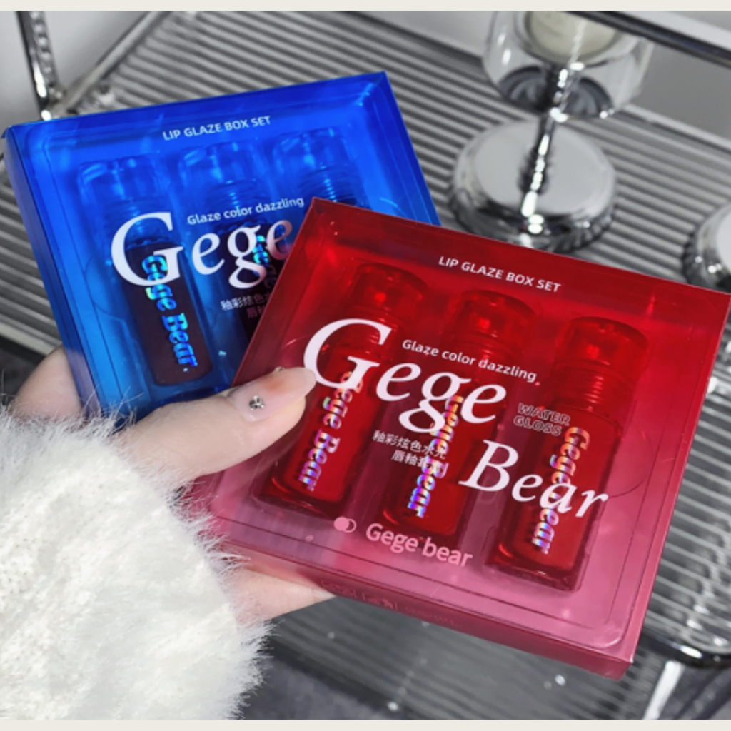 Jual GEGE BEAR Lip Glaze Box Set Lip Gloss | Shopee Indonesia