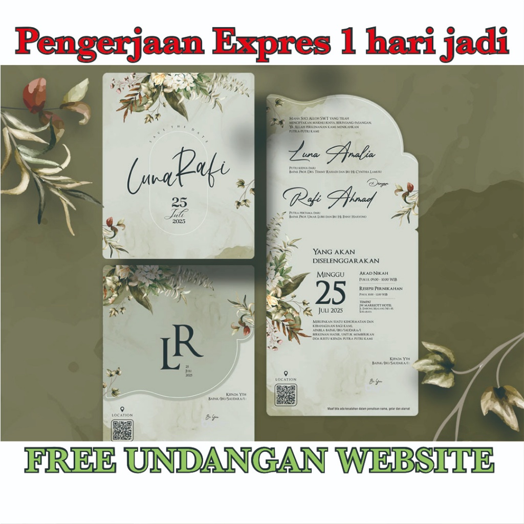 Jual bu01 Cetak Undangan pernikahan murah cetak kartu undangan nikah ...