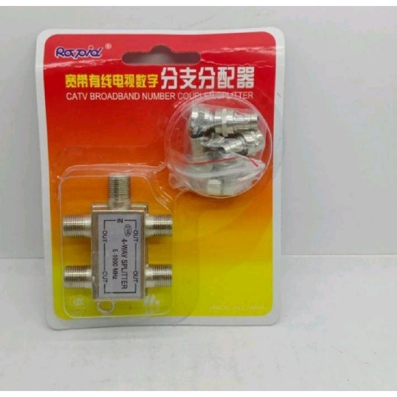 Jual Splitter 4 Way Output Spliter Pembagi Sinyal 4 Cabang Output ...