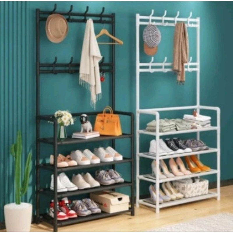Jual Rak Sepatu dan Gantungan Baju topi 4 Susun Minimalis Rak ...