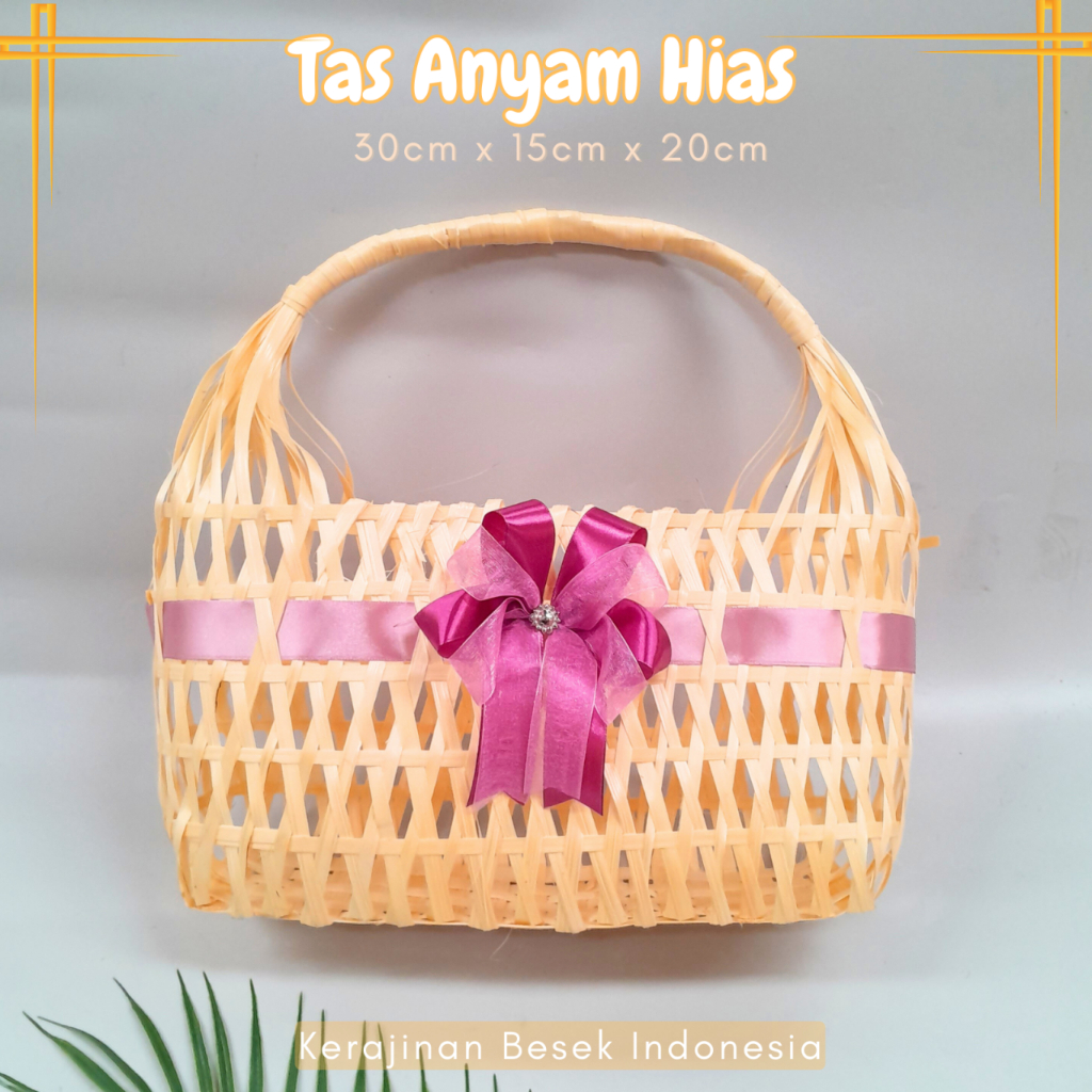 Jual GOODIE BAG BESAR MURAH Tas belanja banyak ukuran natural hias pita ...