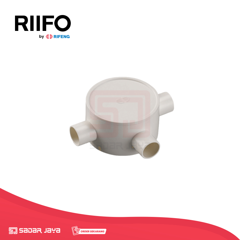 Jual RIIFO 3 Way RJ Box 20mm Conduit Round Junction T Dus Pipa Kabel ...