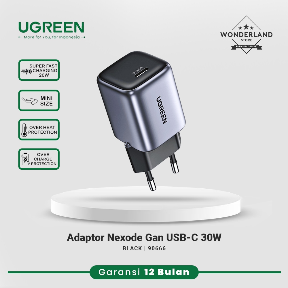 Jual Ugreen Adaptor Charger 30W Nexode Gan USB-C Super Fast Charging 90666 | Shopee Indonesia