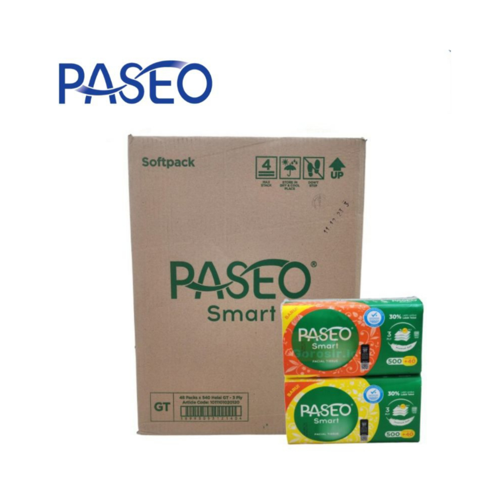 Jual Tisu Paseo Smart 540 KARTON (500+40 Ply) 3 Ply Facial Tisu Tissu ...