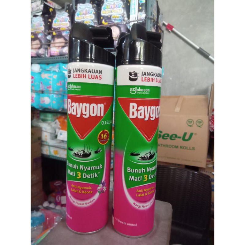 Jual Baygon Aerosol 600ml Anti Nyamuk dan Kecoa PINK | Shopee Indonesia