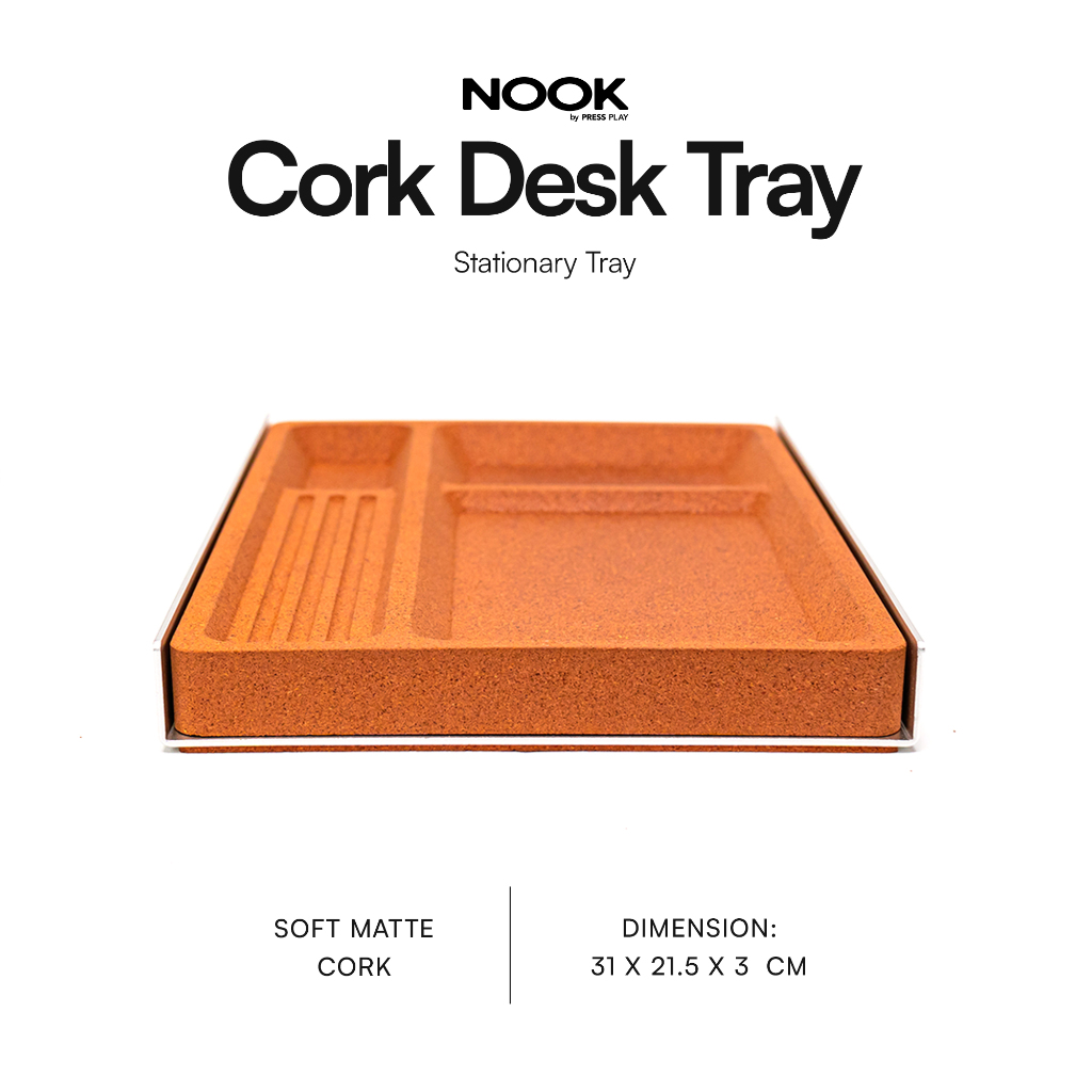 Jual NOOK CORK DESK TRAY Standalone Wooden Tray Organizer | Shopee ...
