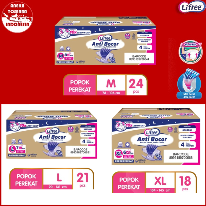 Jual LIFREE PEREKAT POPOK DEWASA SIZE M/L/XL (ECONOMIC BOX) | Shopee Indonesia