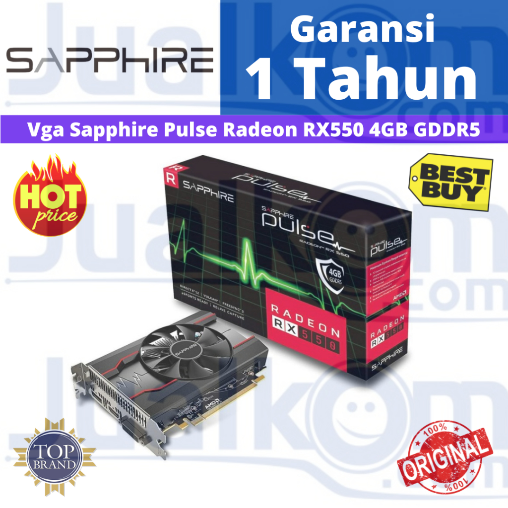 Jual Vga Sapphire Pulse Radeon RX550 4GB GDDR5 | Shopee Indonesia