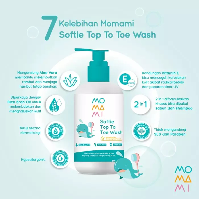 Jual Momami Baby Body Wash / Body Shower | Softie Top to Toe Wash 100mL ...