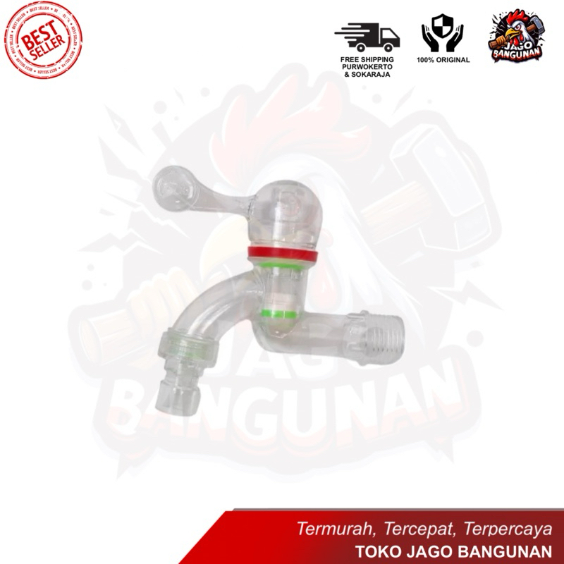 Jual 1/2 IN/ISCO Kran Air Tembok Taman Kamar Mandi Plastik Bening PVC ...