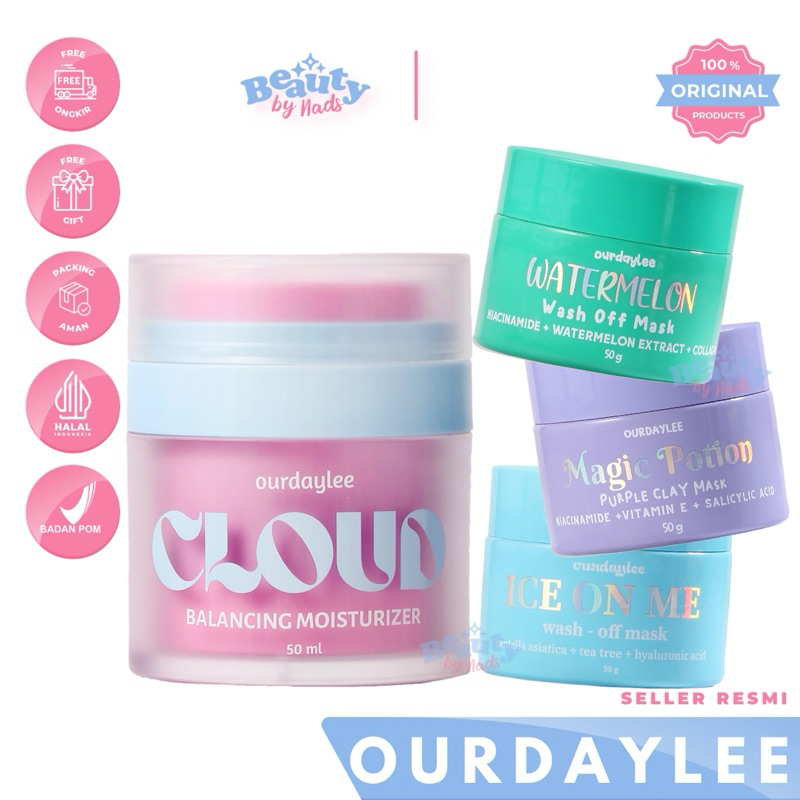 Jual BEAUTYBY.NADS | OURDAYLEE MOISTURIZER WASH OFF MASK CLAY MASK ...