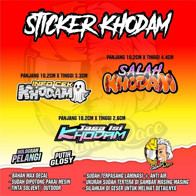 Jual sticker cek khodam viral kata kata lucu hologram print cutting ...