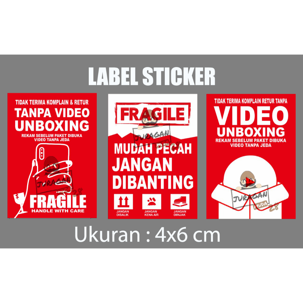 Jual Stiker Wajib Unboxing/Stiker Unboxing Paket/Label Unboxing ...