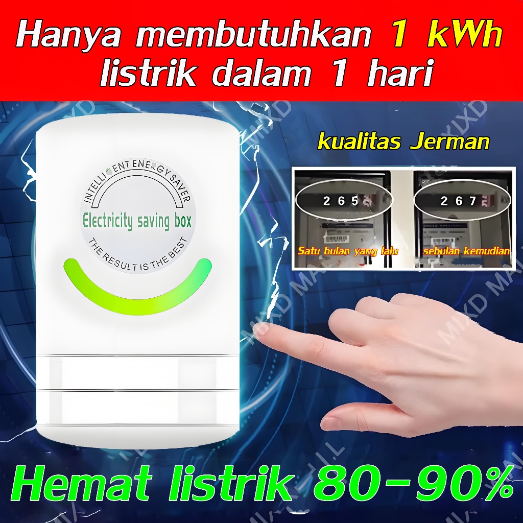 Jual 7 hari menggunakan 1 kWh listrik ZHONGXING Penghemat Daya Plug and ...