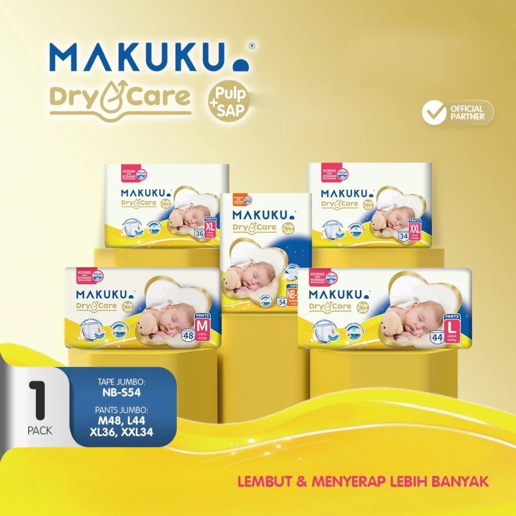 Jual MAKUKU DRY CARE JUMBO NBS54/M48/L44/XL36+6/XXL34+6 | Shopee Indonesia
