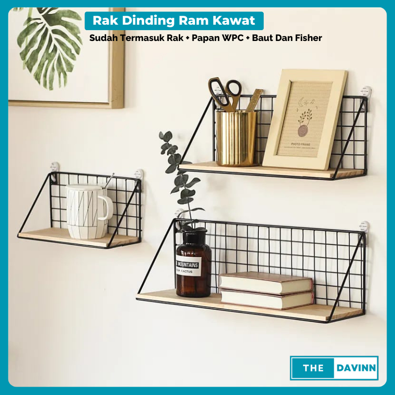 Jual Rak Dinding Tempel Minimalis Ram Kawat Tempat Hiasan Dekorasi ...