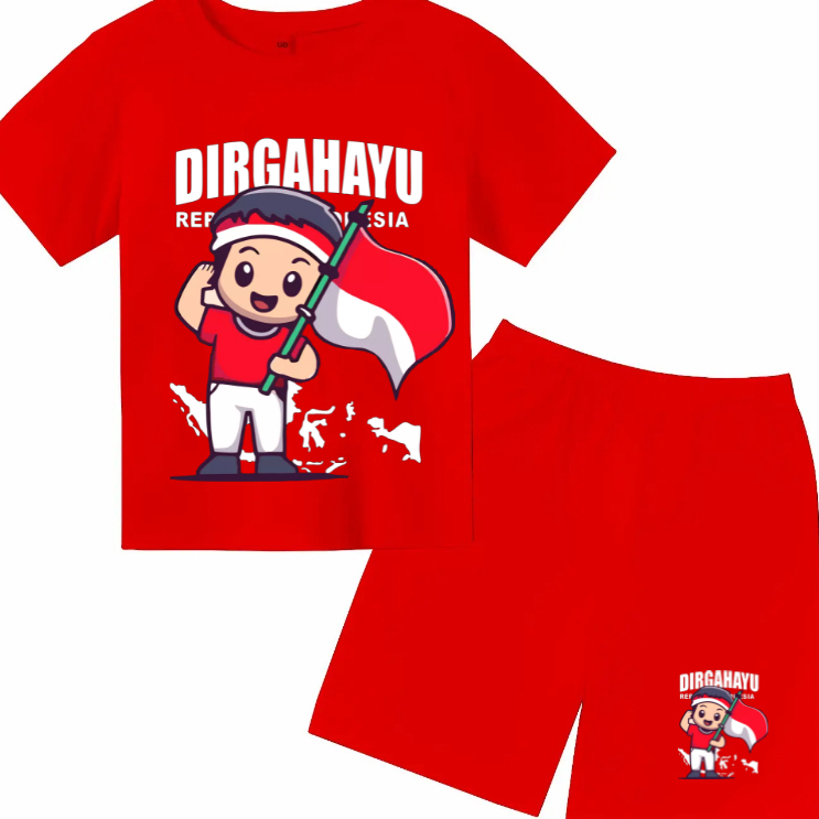 Jual Baju setelan anak laki-laki dan perempuan motif 17 AGUSTUS KEMERDEKAAN HUT RI Gambar ...