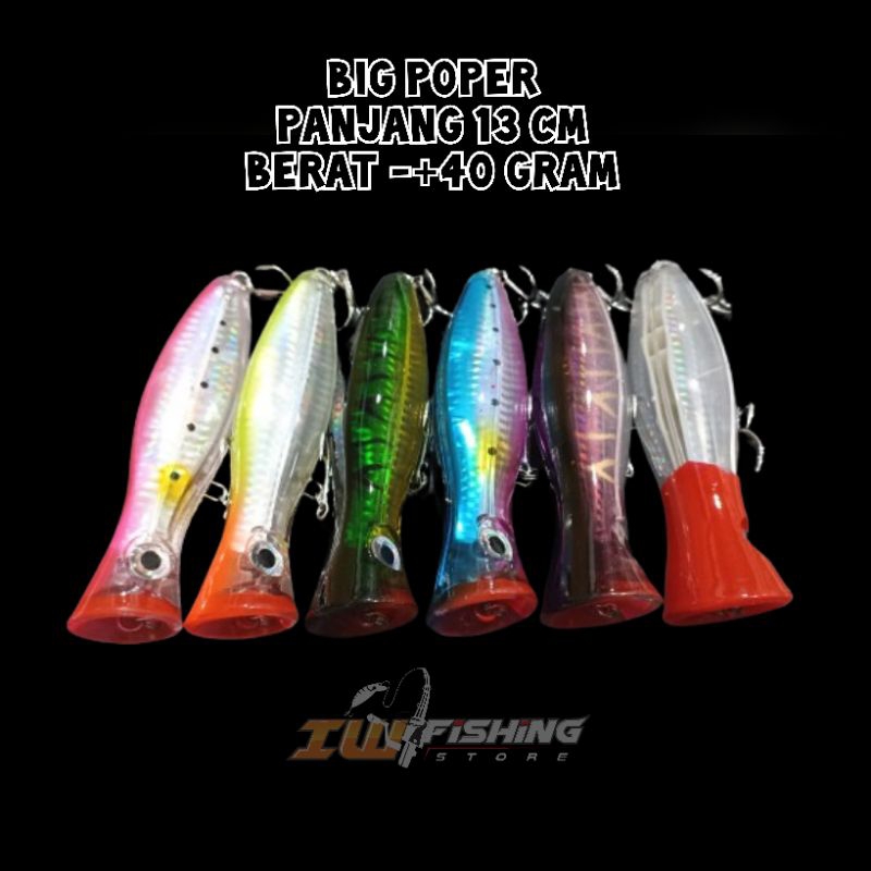 Jual Lure poper/popper 13 cm 40 gram untuk umpan mancing popping casting | Shopee Indonesia