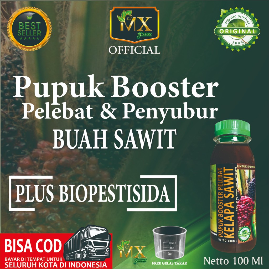 Jual Pupuk Organik Cair Pelebat Penyubur Sawit 100 ml / Booster Buah Sawit | Shopee Indonesia