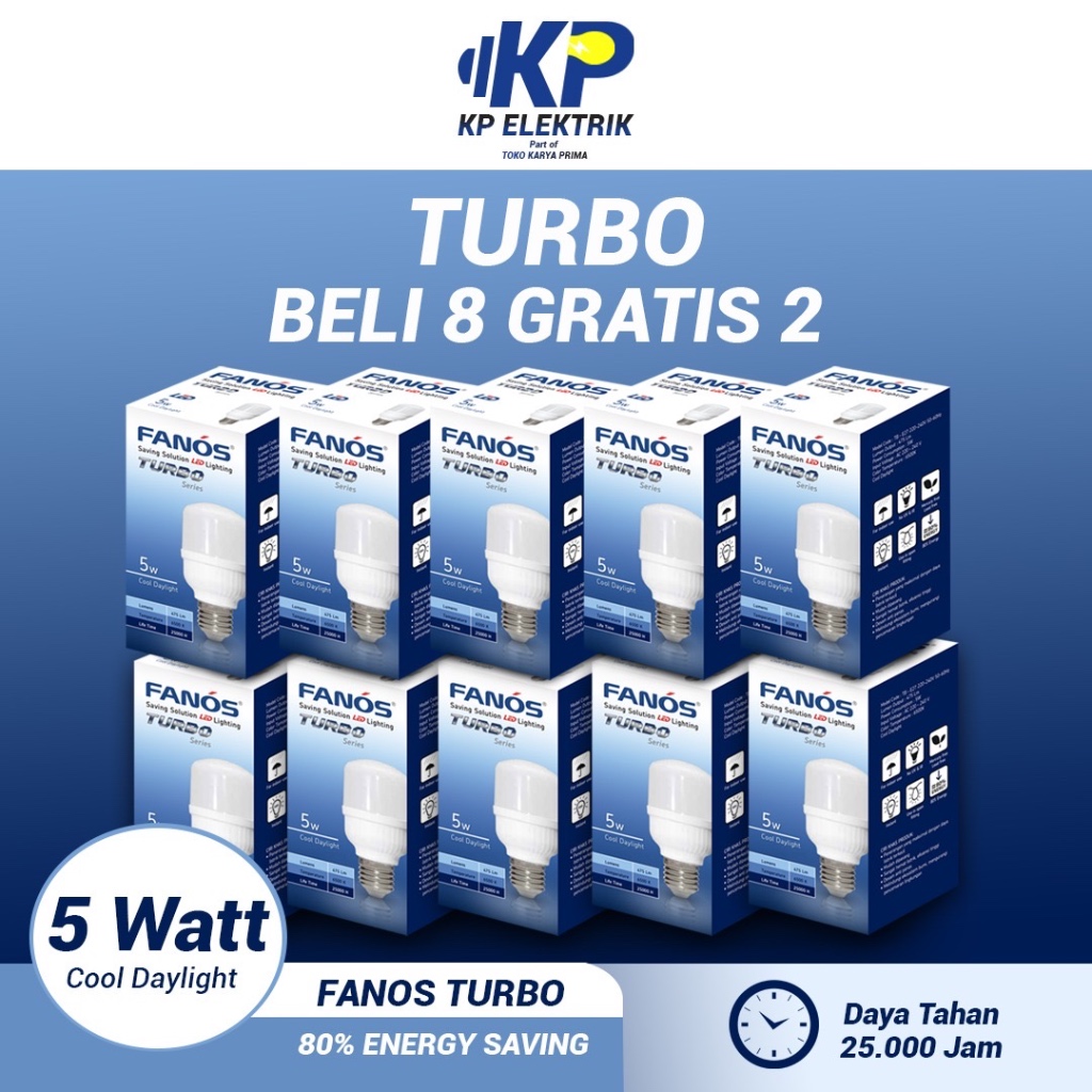 Jual Lampu LED Fanos Turbo 5 watt (promo bombastis) | Shopee Indonesia