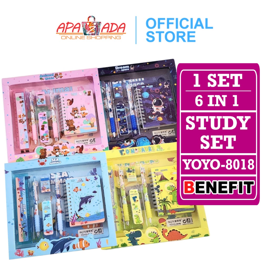 Jual Apazada - Stationery Set Isi 6 / Study Set YOYO-8018 / Set ...