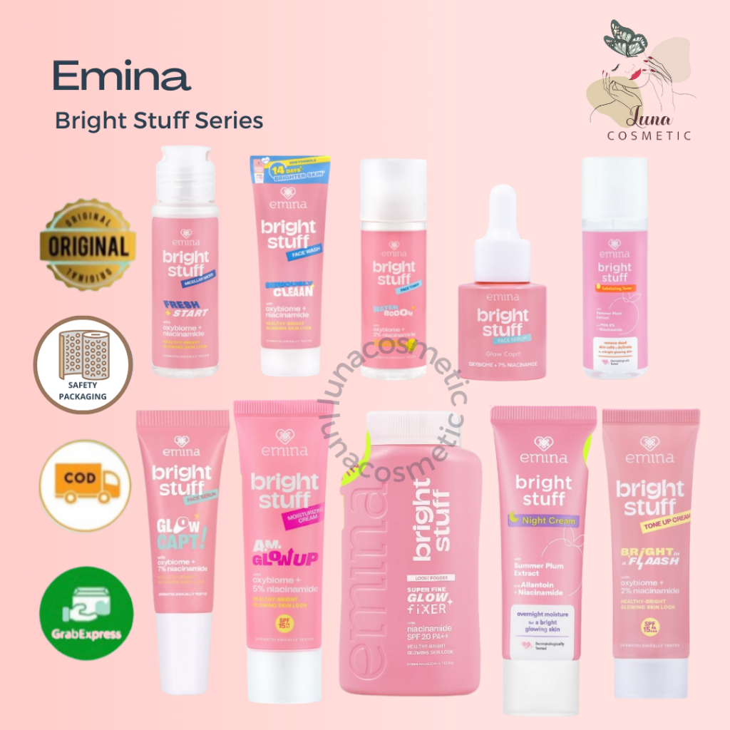 Jual EMINA Bright Stuff Series Face wash / Moist Cream / Serum / Face ...