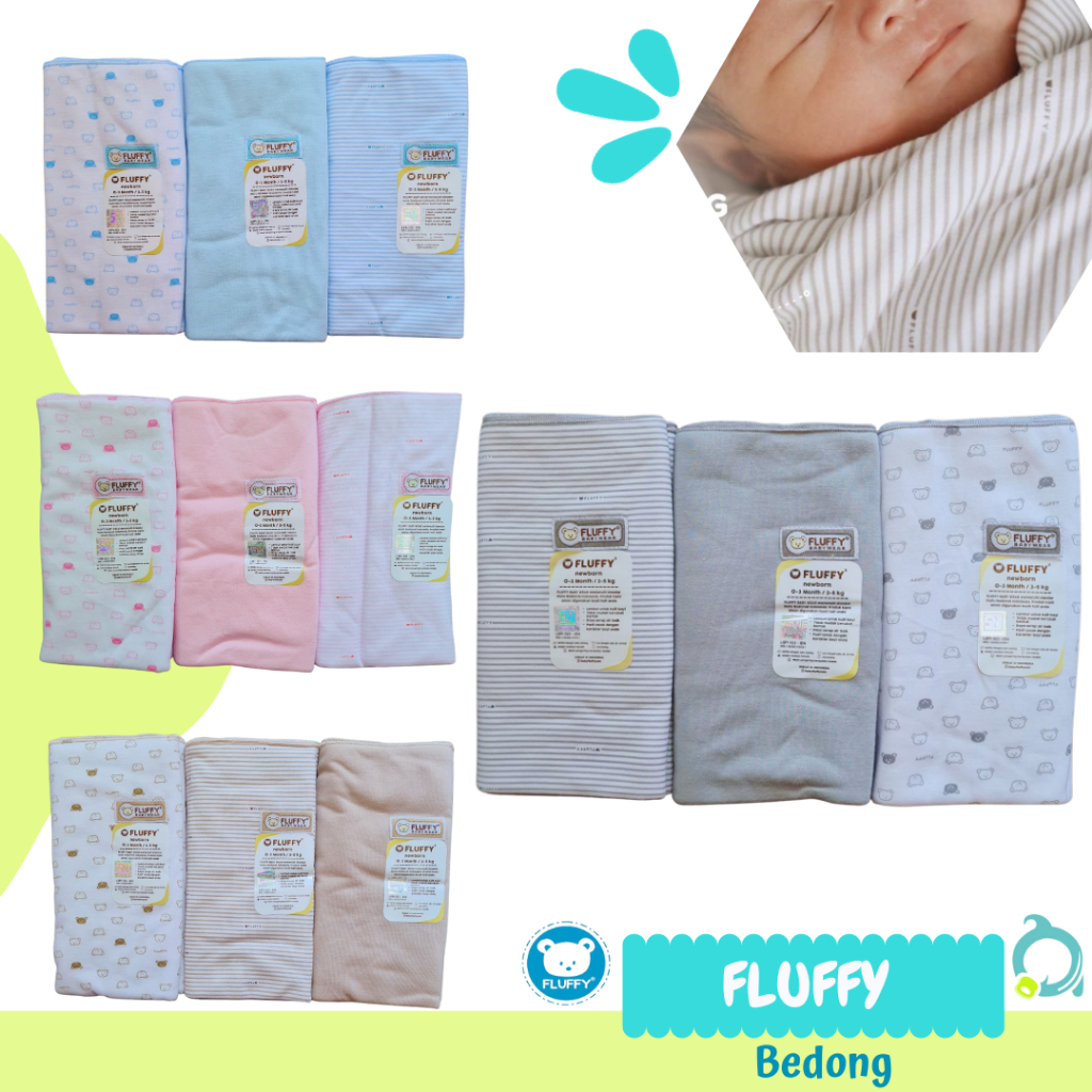 Jual FLUFFY Bedong Motif Mix (1 pcs) ( MOTIF TERGANTUNG READY DITOKO YA ...