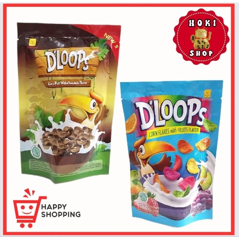Jual D'Loops Corn Puff Coklat - Corn Flakes Fruits 35gr / Dloops Corn ...