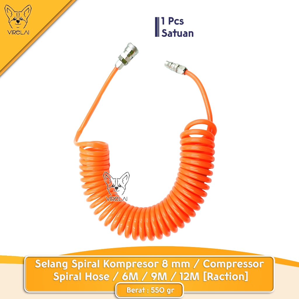 Jual Selang Spiral Kompresor 8mm / Compressor Spiral Hose / 6 / 9 / 12 ...