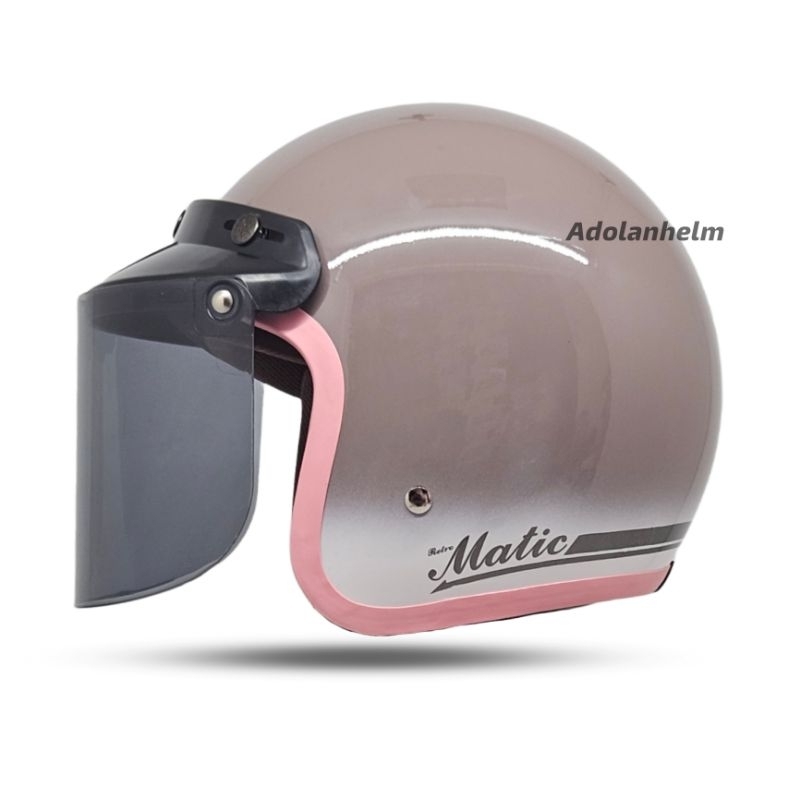 Jual Helm Bogo Gradasi List Pink Matic Flat Visor | Shopee Indonesia