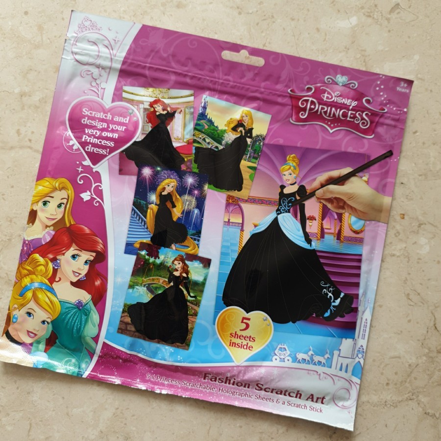 Jual Disney princess fashion scratch Art ( 5 sheets inside ) | Shopee ...