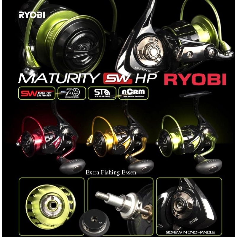 Jual Reel Ryobi Maturity SW HP 1000 sampai 8000 Saltwater Power Handle || Ready Hijau, Merah ...