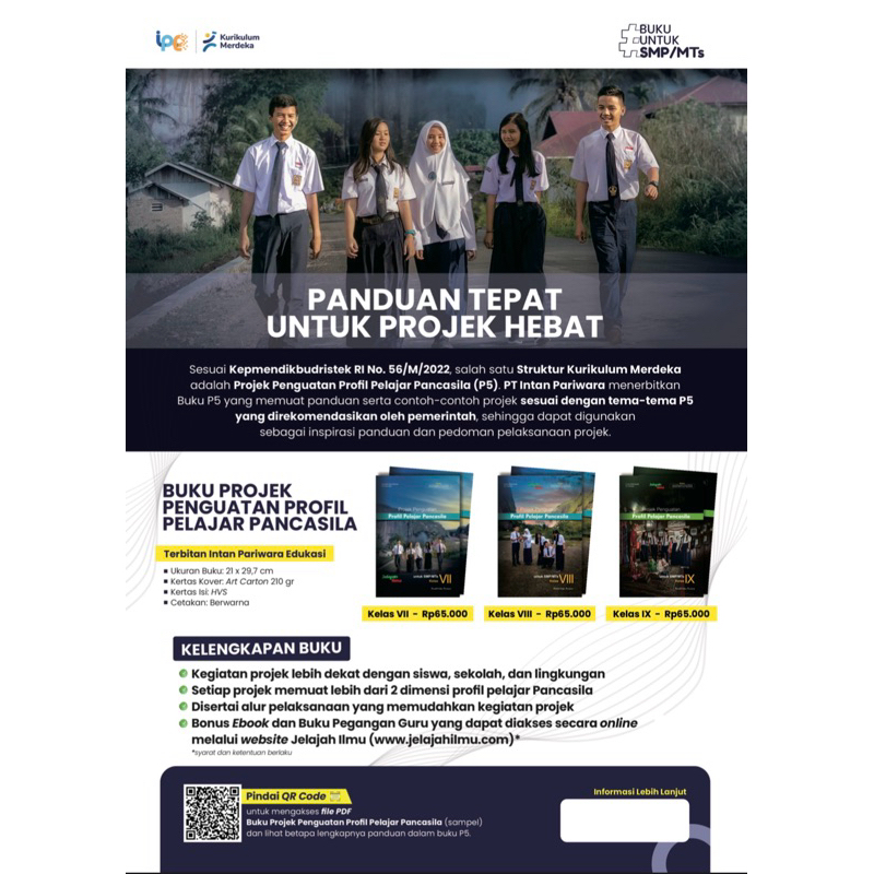 Jual BUKU PROJEK PENGUATAN PROFIL PELAJAR PANCASILA (P5) SMP INTAN PARIWARA KURIKULUM MERDEKA ...