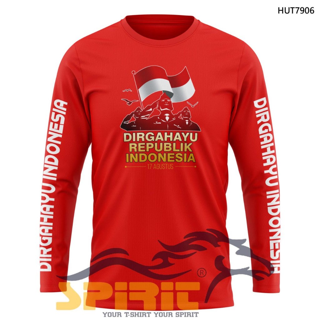 Jual KAOS 17 AGUSTUS 2024 BAJU KAOS DIRGAHAYU INDONESIA BAJU HUT RI 79 LENGAN PANJANG COTTON ...