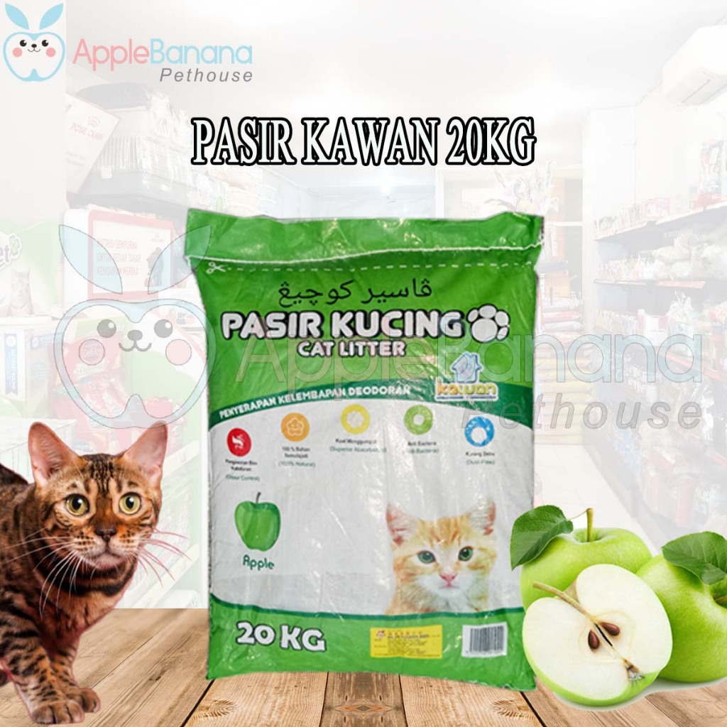 Jual Pasir Kucing Wangi Gumpal Cat Litter Merk KAWAN APEL 20kg | Shopee ...