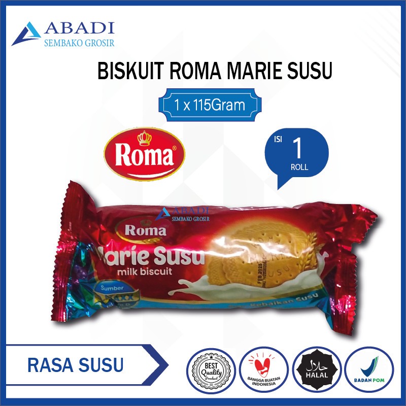 Jual Biskuit Roma Marie Susu - Biscuit Rasa Susu 1 Roll 115 gram ...