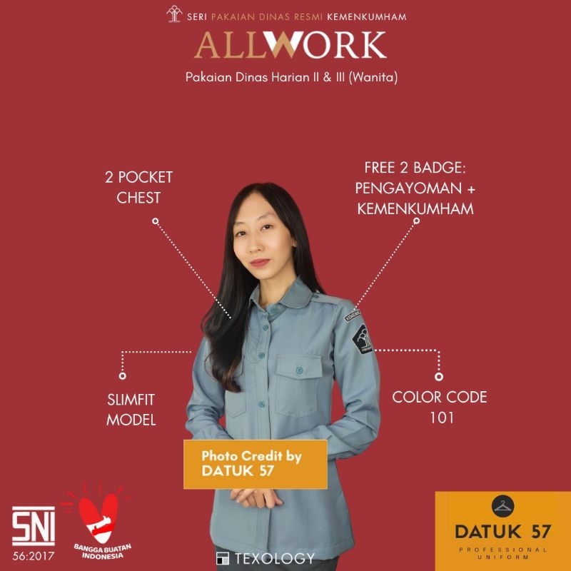 Jual Original AllWork Edition : Seragam Kemeja Atasan PDH 1 PDH 2 PDH 3 dan PDH 4 untuk Lapas ...