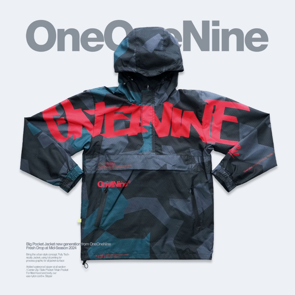 Jual Oneonenine Ksr Jaket Big Pocket Futurenemy Black Red - Jaket Motor ...