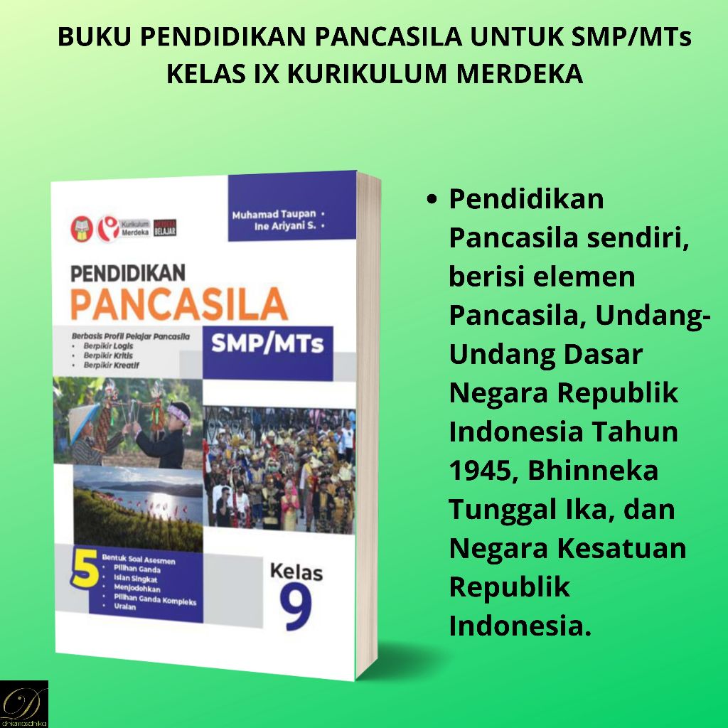 Jual BUKU PENDIDIKAN PANCASILA UNTUK SMP/MTs KELAS 9/IX KURIKULUM MERDEKA | Shopee Indonesia