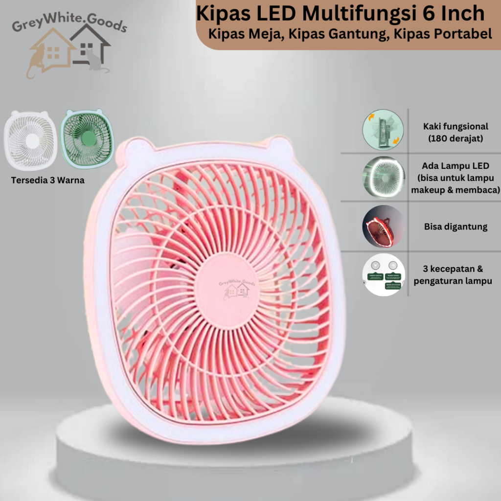 Jual Kipas Angin LED Duduk Gantung Multifungsi 4in1 Kipas Angin Dengan ...