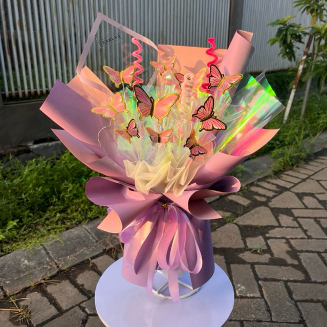 Jual BUKET BUNGA KUPU KUPU LAMPU LED HADIAH ULANG TAHUN WISUDA ...