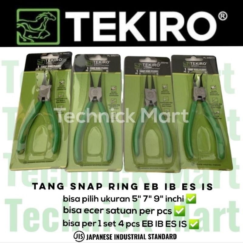 Jual TEKIRO tang snap ring 1 set 4 pcs EB IB ES IS ukuran 5 7 9 inchi ...