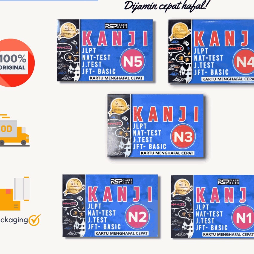 Jual HJ6 Flash Cards KANJI JLPT N5 N4 N3 N2 N1 Bahasa Jepang | Shopee Indonesia